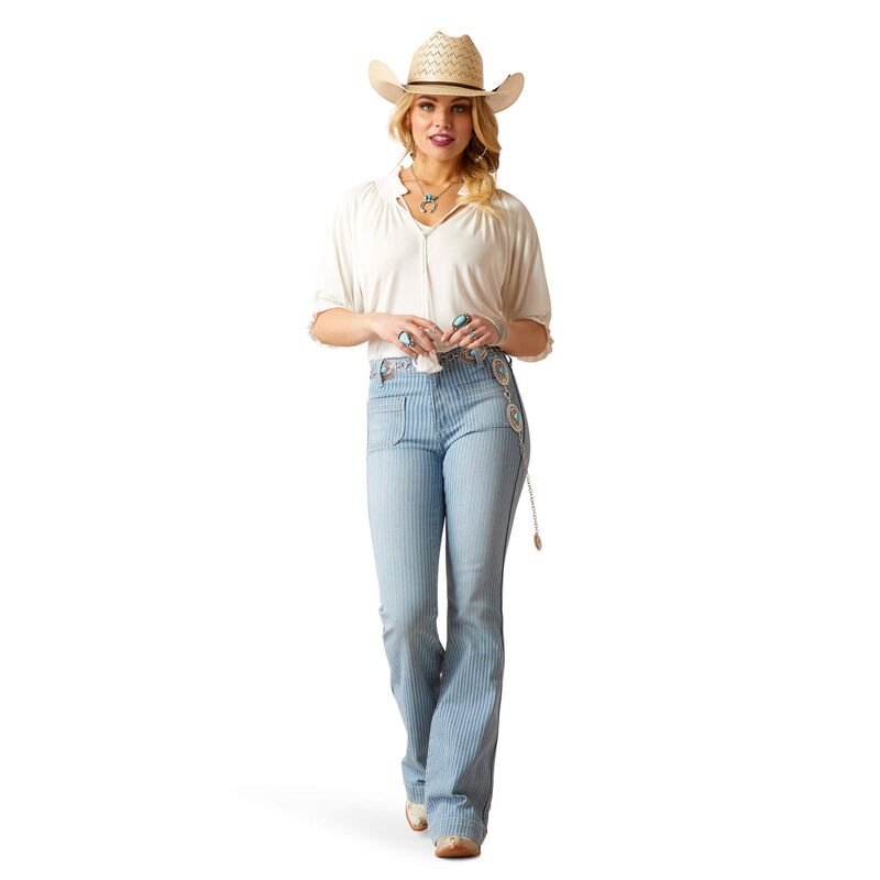 Women's Ariat High Rise Laser Stripe Wide Leg – Hilltop Western ...