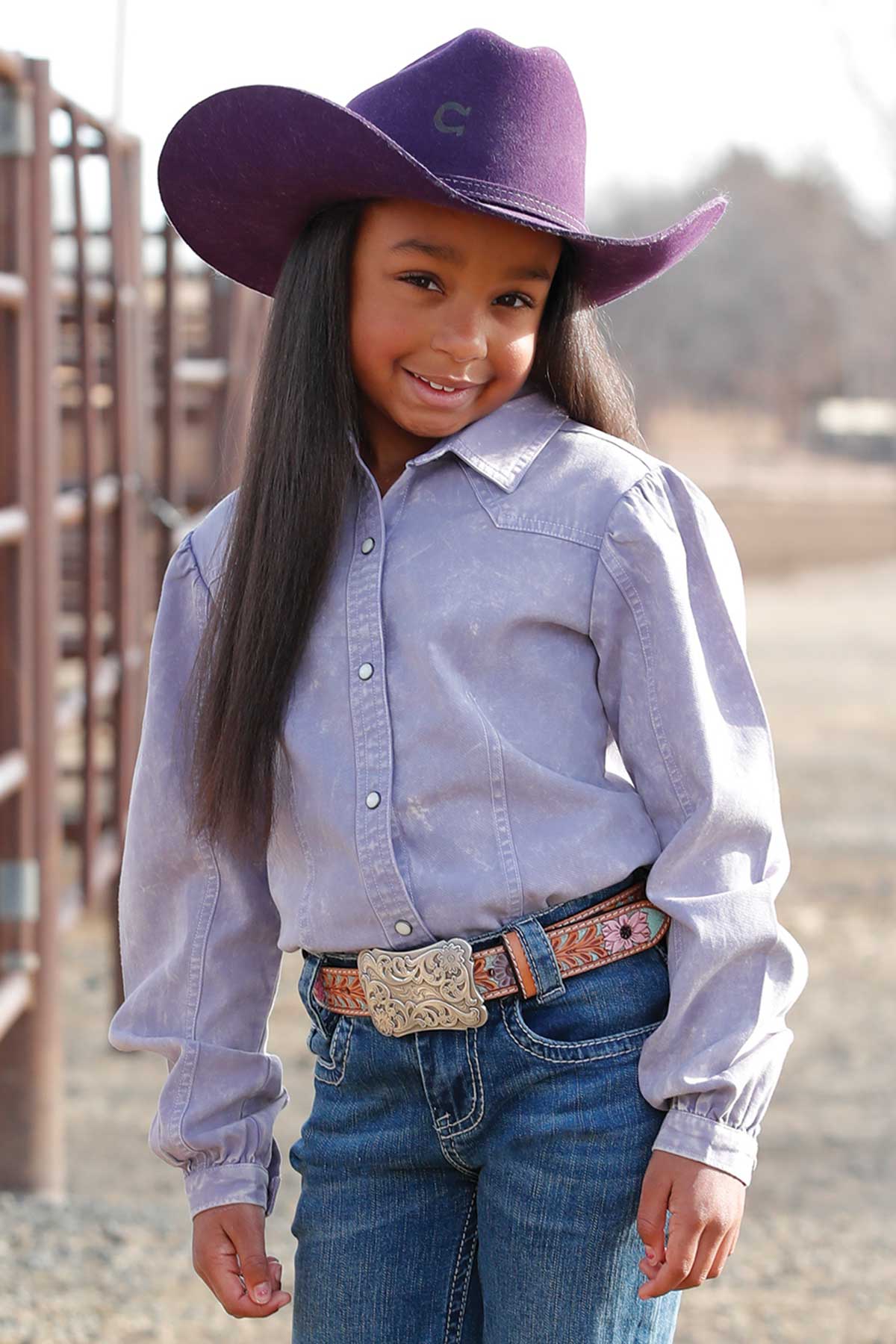 Girl's Cruel Girl Lilac Wash Denim Western Shirt – Keffeler Kreations ...
