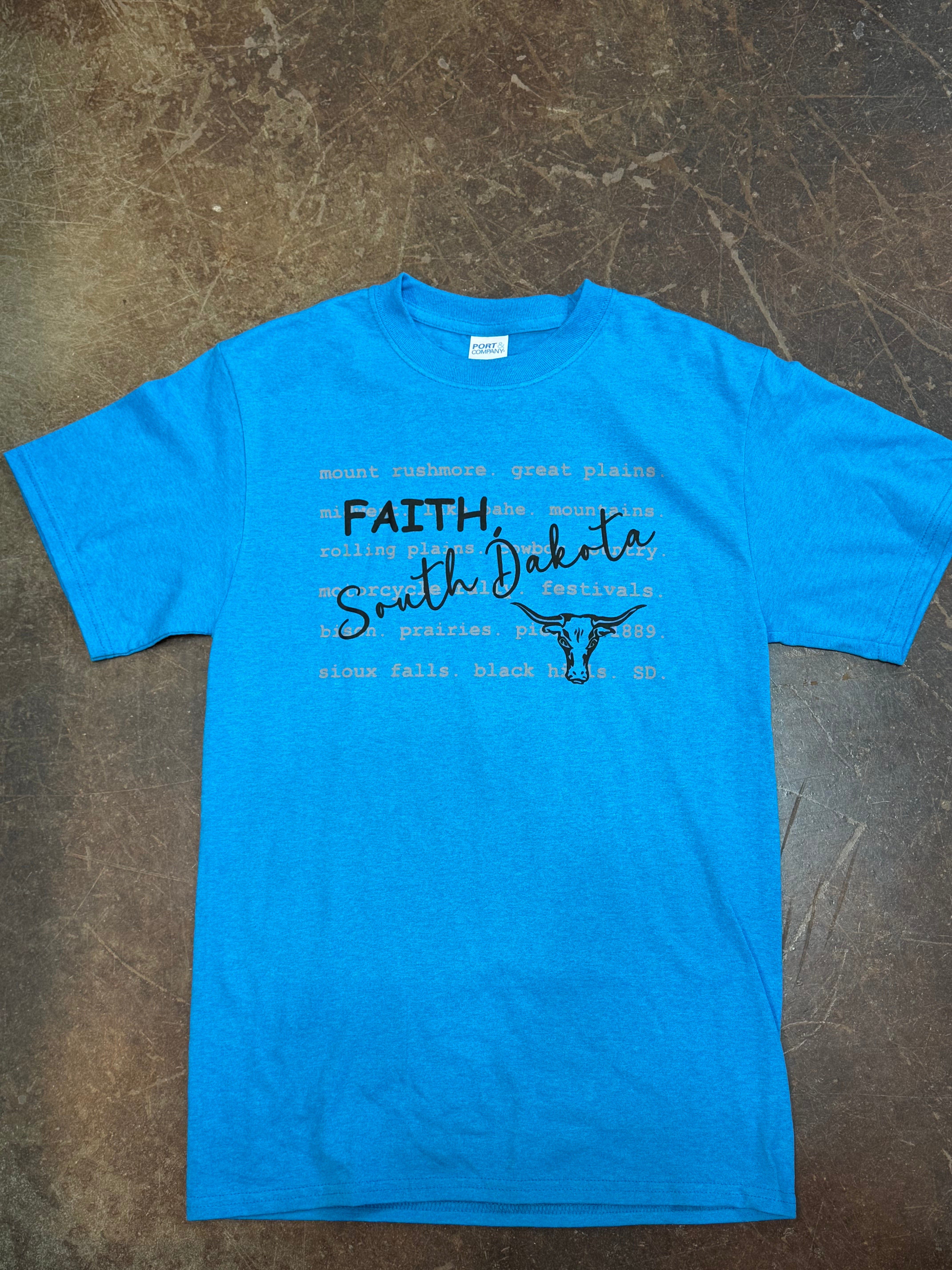 "Great State of Faith, SD" Heather Aqua Shirts – Hilltop Western ...